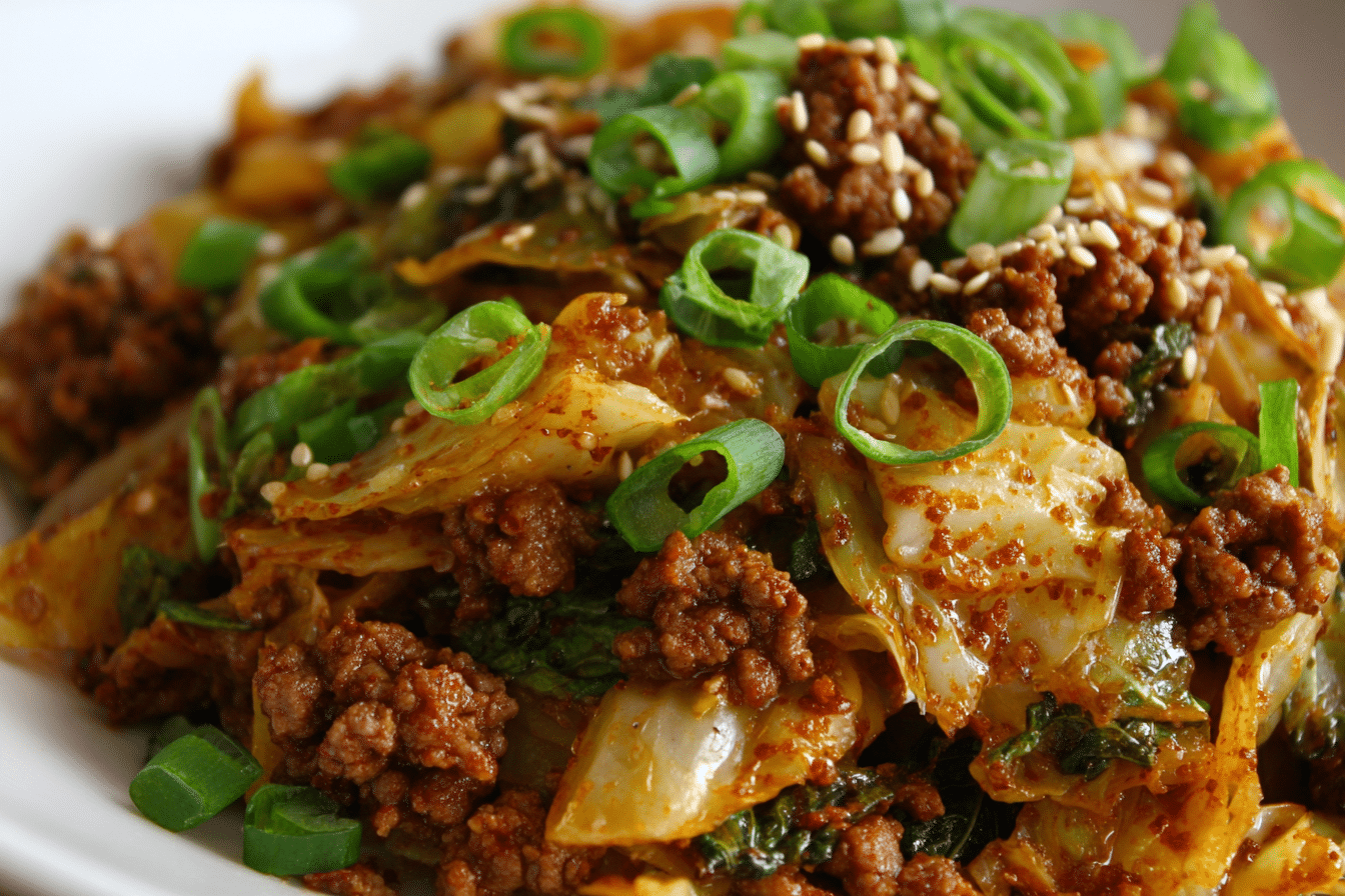 Low-Carb Mongolian Ground Beef and Cabbage - Recipesreverie