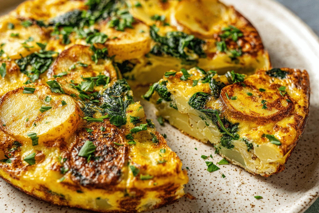 Potato & Spinach Frittata: 6-Egg Savory Brunch Essential - Recipesreverie